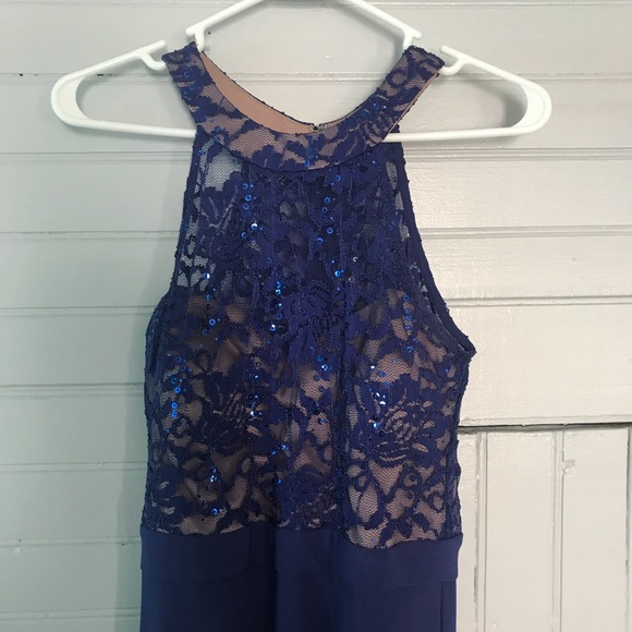Morgan & Co. | Dresses | Blue Morgan Co Lace Prom Dress | Poshmark